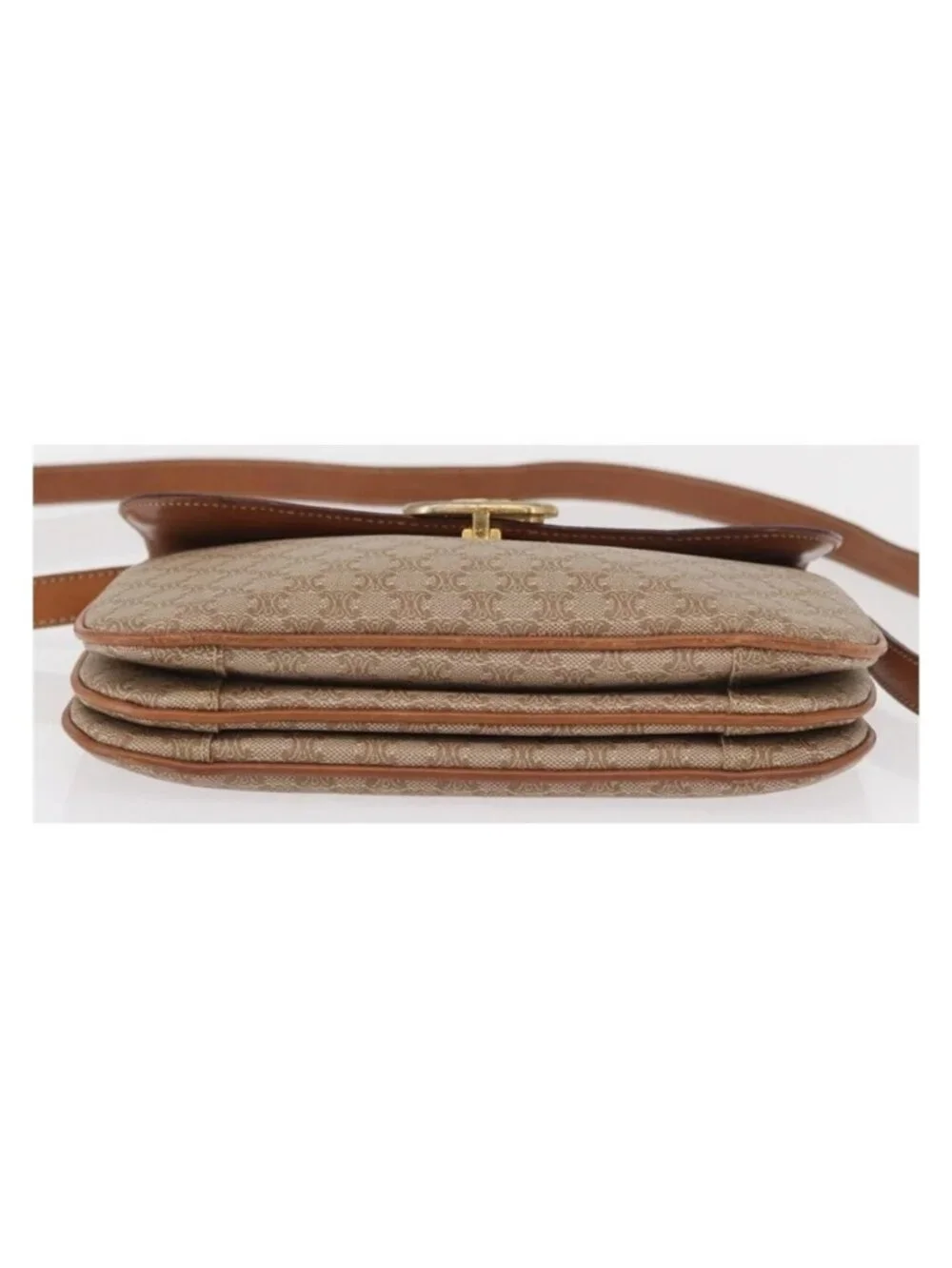 Celine | Bags | Authentic Celine Macadam Canvas Shoulder Bag Pvc Beige ...